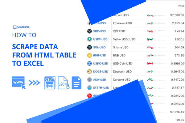 3 Ways to Scrape HTML Table to Excel | Octoparse